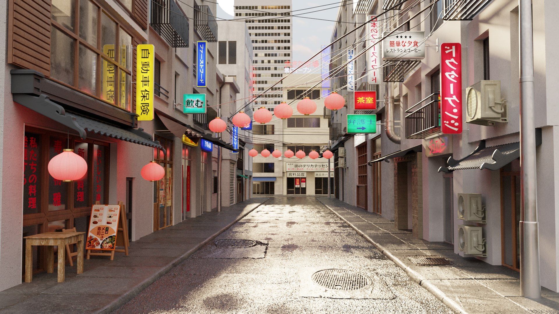 3D Exterior Design of a Japanese Street